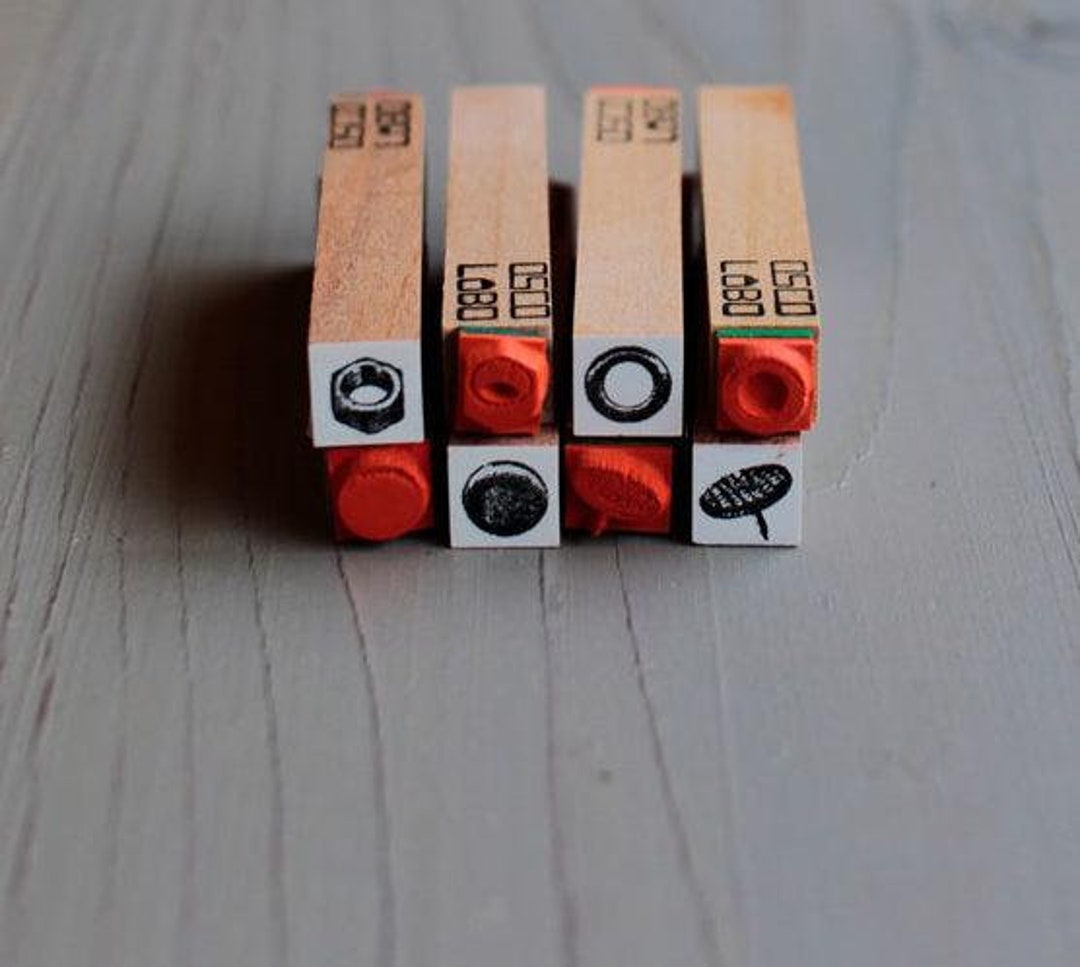 Rubber Stamps by Osco Lobo: Split Stud, Eyelet, Thumbtack, Hexagon Nut ...