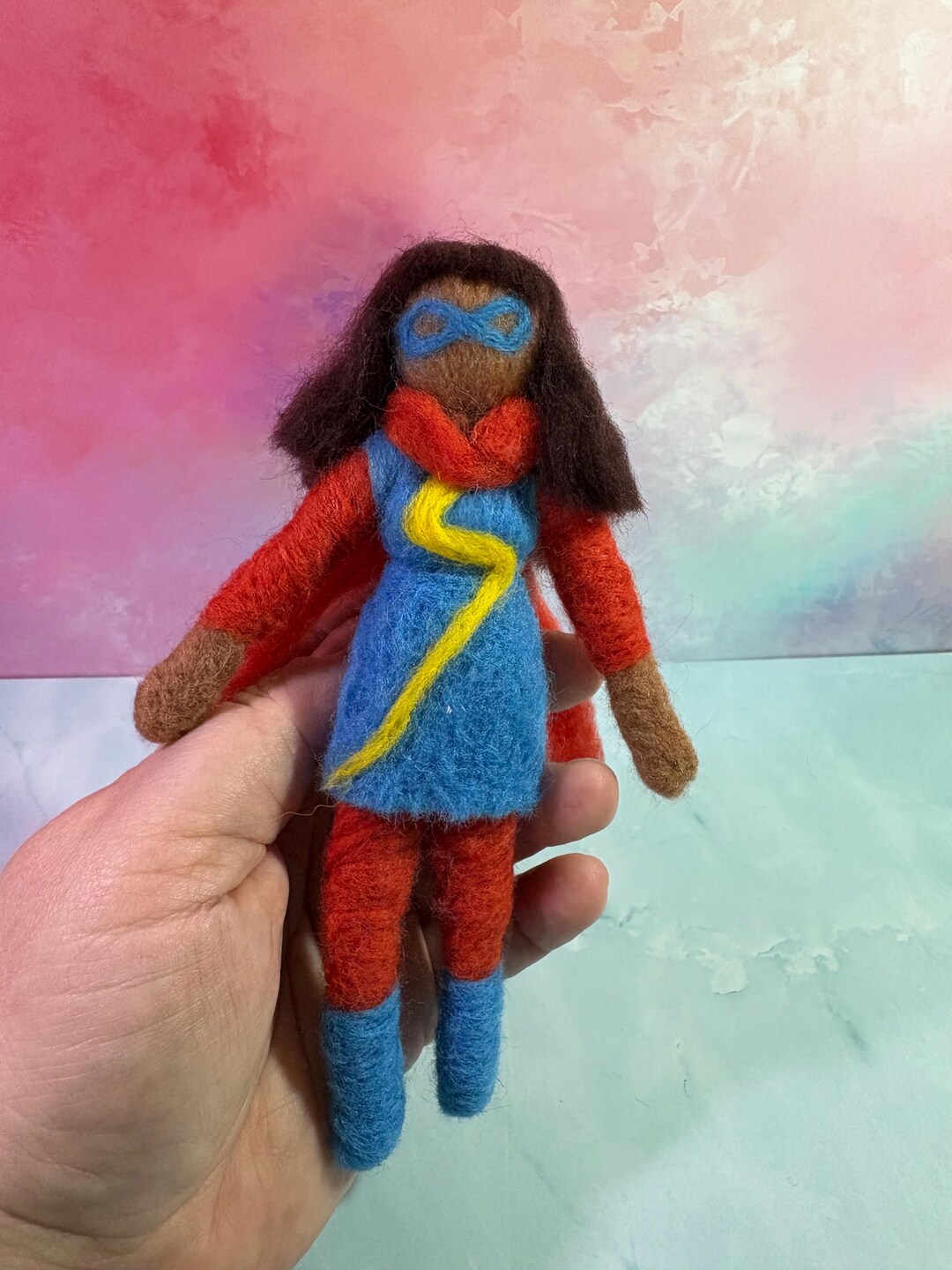 Ms Marvel Handmade Felted Wool Marvel Figure - Etsy