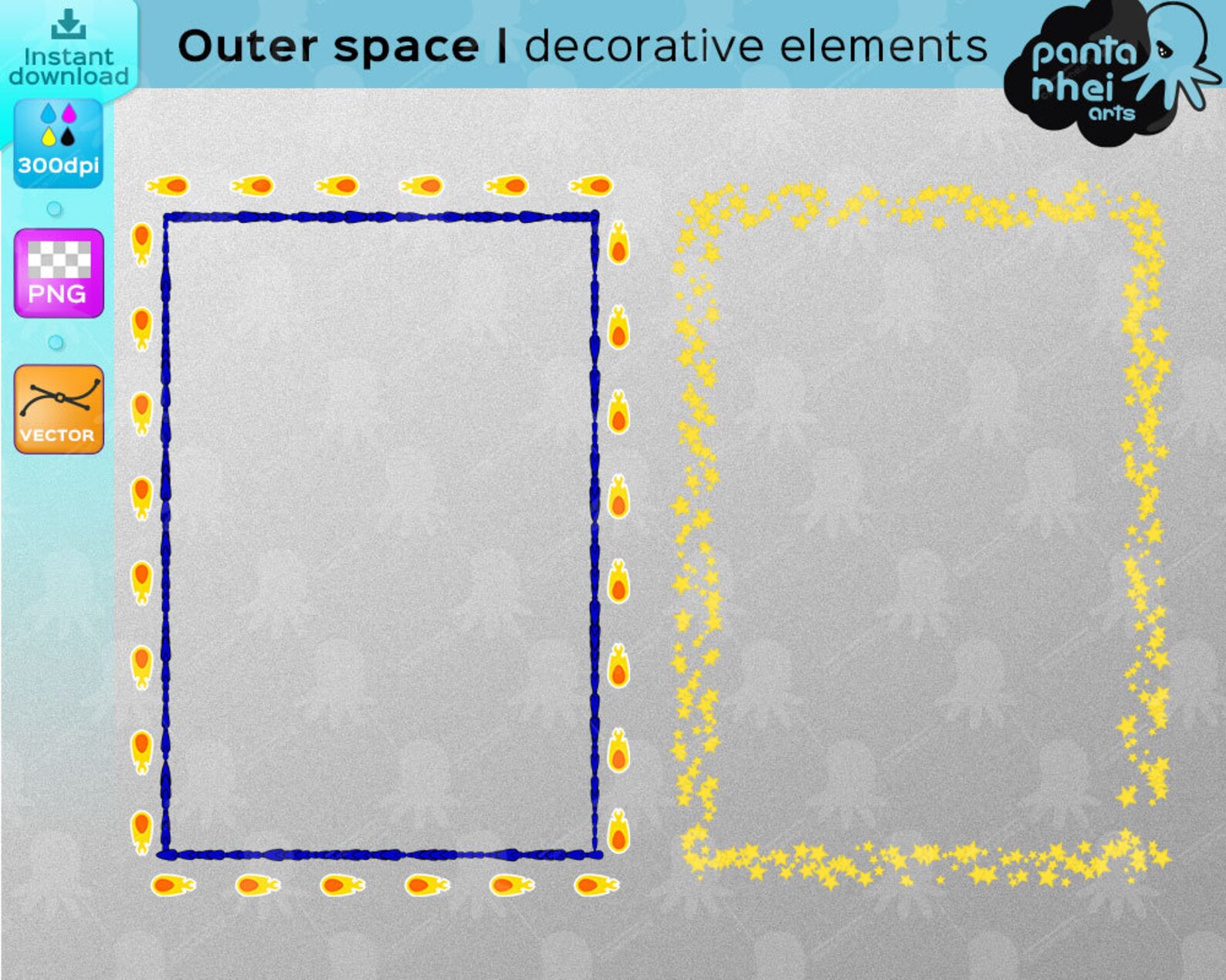 Outer Space Borders Outer Space Corners Outer Space Frame - Etsy