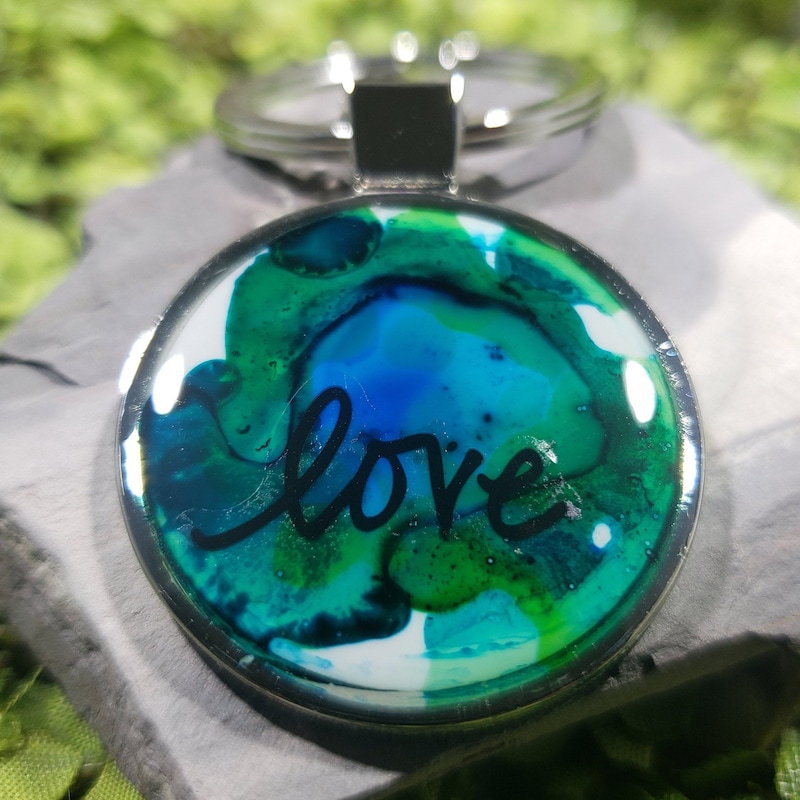 Alcohol Ink Keychain - Etsy