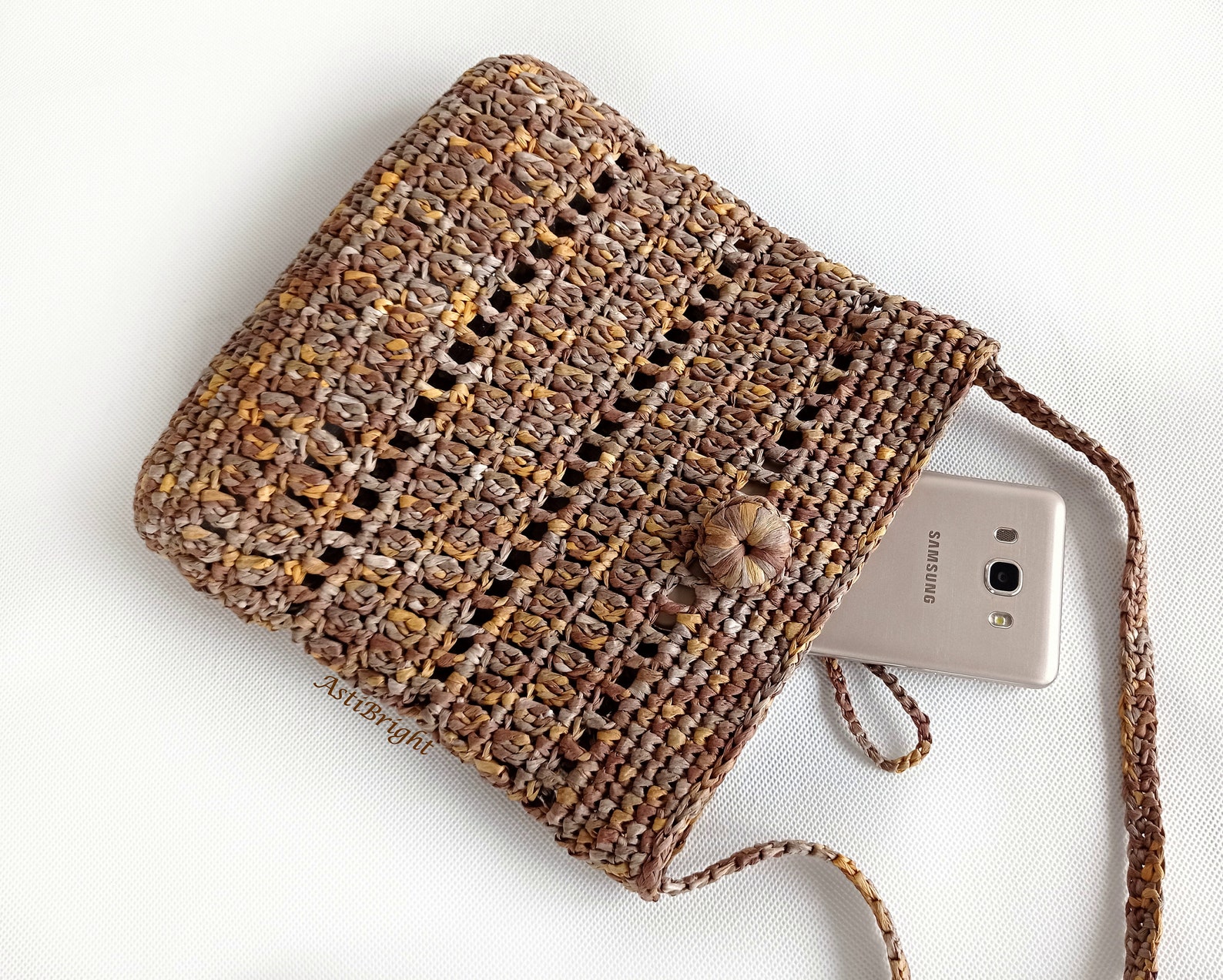 Small Raffia Shoulder Bag Straw Crossbody Purse Handmade - Etsy