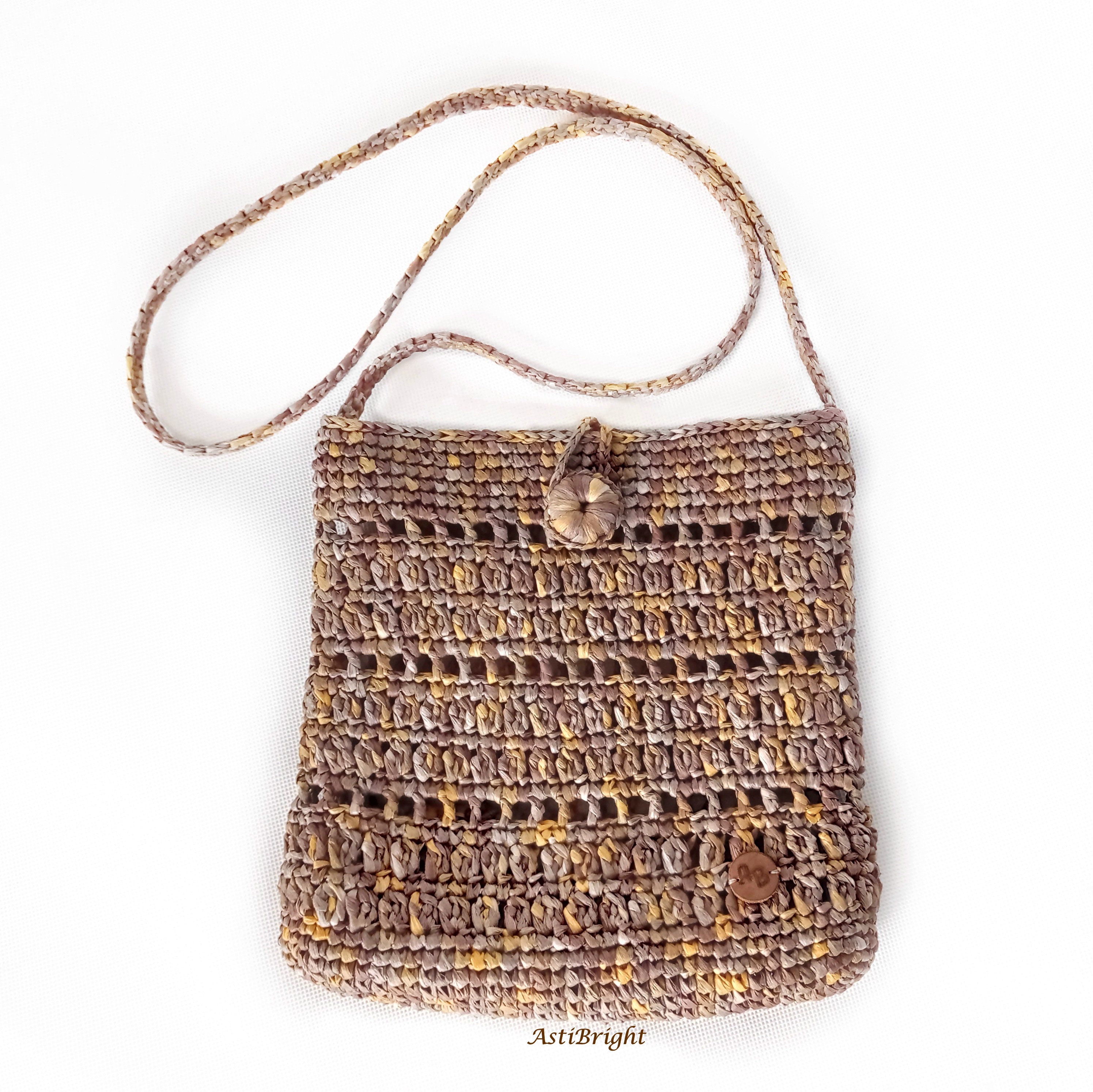 Small Raffia Shoulder Bag Straw Crossbody Purse Handmade - Etsy