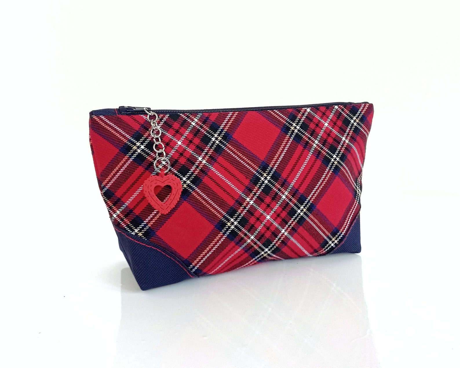 Red Plaid Makeup Bag Small Cosmetic Bag for Purse Waterproof - Etsy