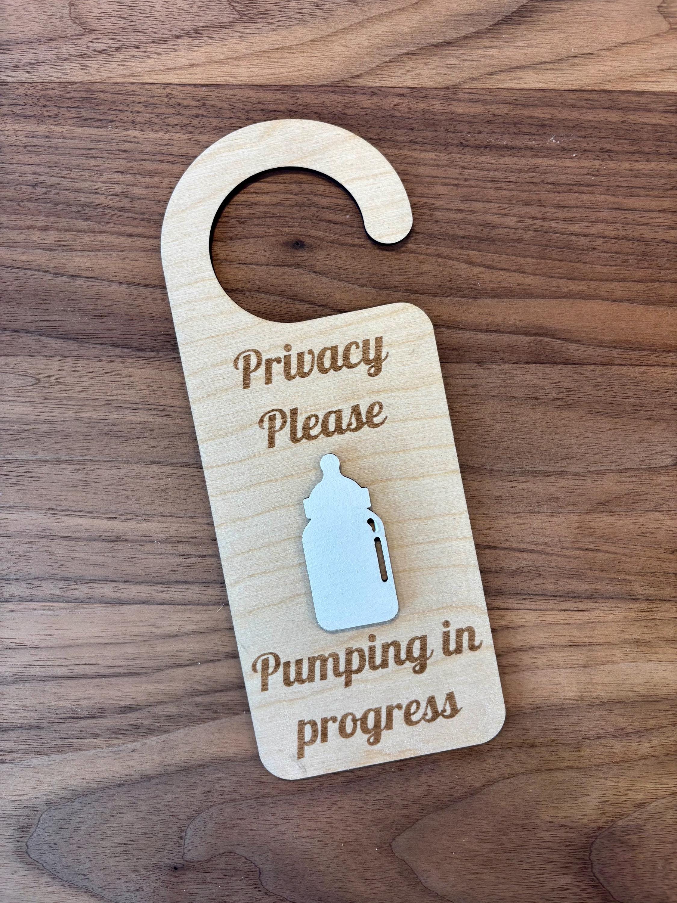 Pumping in Progress Door Hanger: Baltic Birch Privacy Sign - Etsy