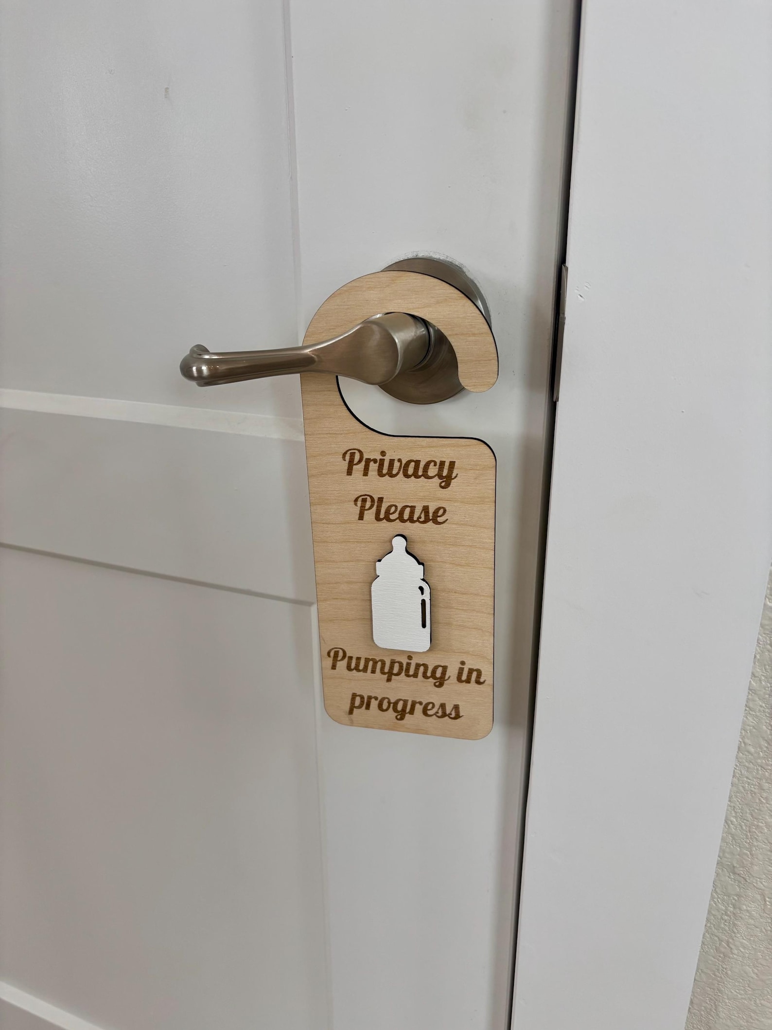 Pumping in Progress Door Hanger: Baltic Birch Privacy Sign - Etsy