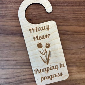 Pumping in Progress Door Hanger: Baltic Birch Privacy Sign - Etsy