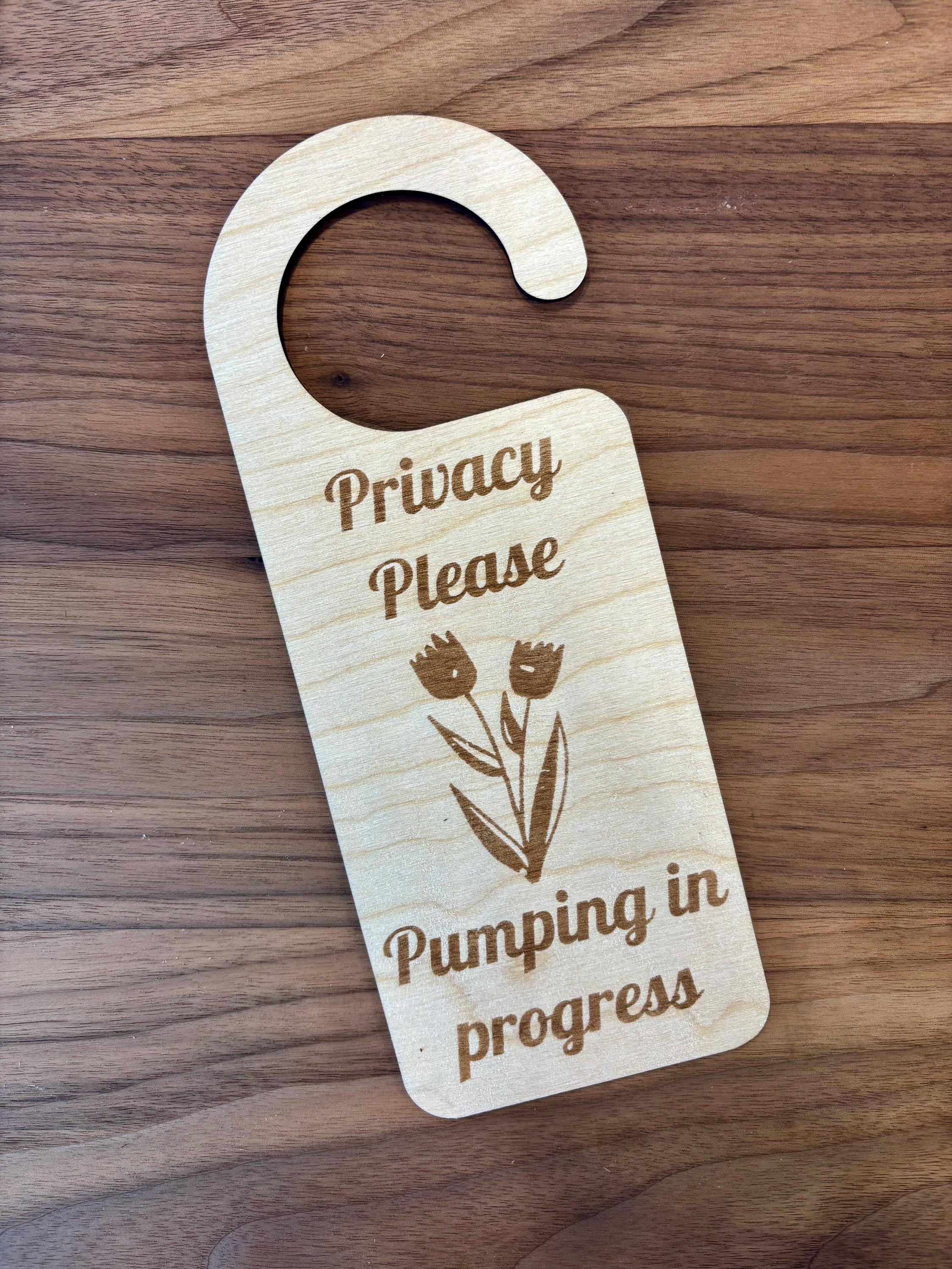 Pumping in Progress Door Hanger: Baltic Birch Privacy Sign - Etsy