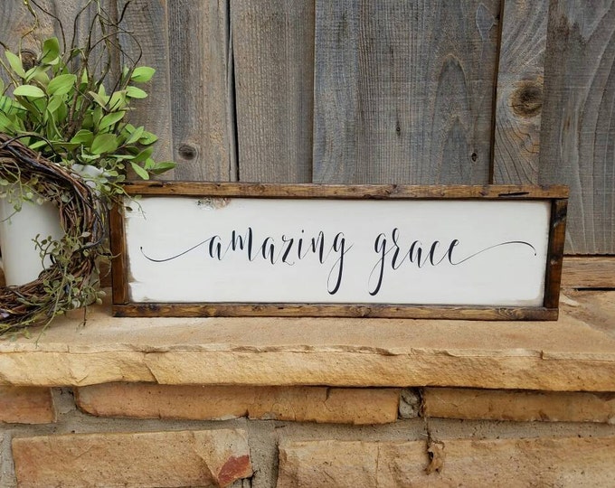 Framed amazing Grace Sign/wooden amazing - Etsy