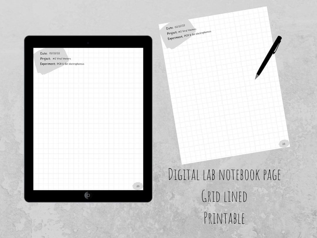 Lab Notebook Page DIGITAL Grid Multiple Colors Included - Etsy