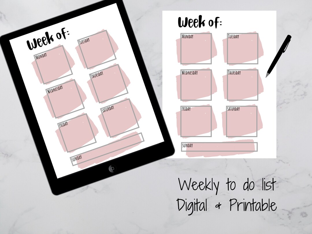 Weekly to Do List Lab to Do List DIGITAL Multiple Colors Included - Etsy