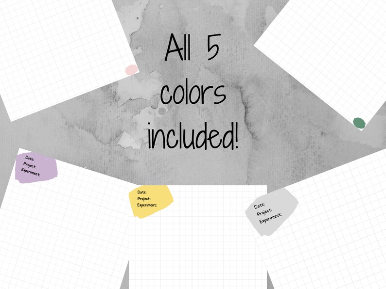 Lab Notebook Page DIGITAL Grid Multiple Colors Included - Etsy