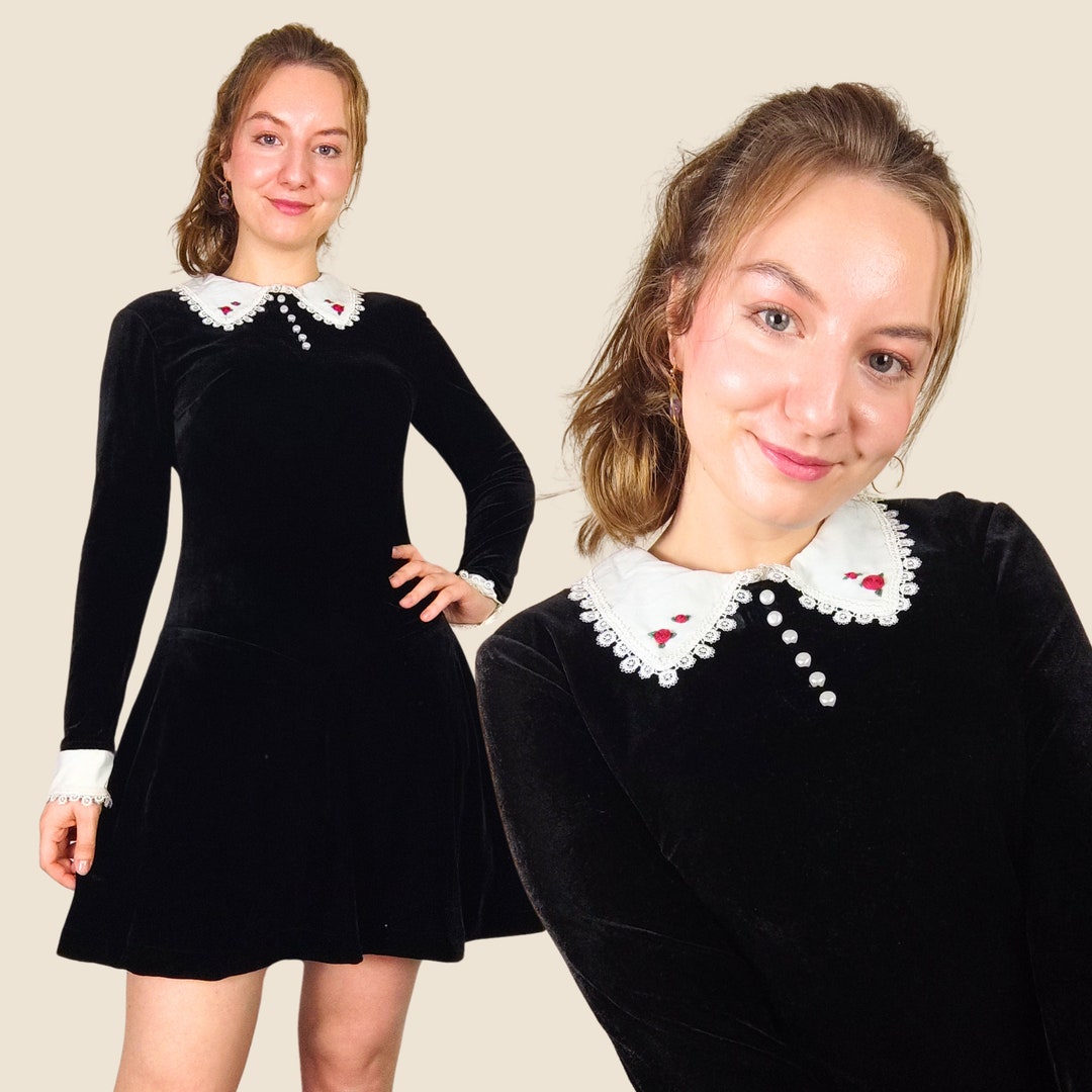 Hand-embroidered by Me Pop England 1960s Style Dress Size S Peter Pan ...