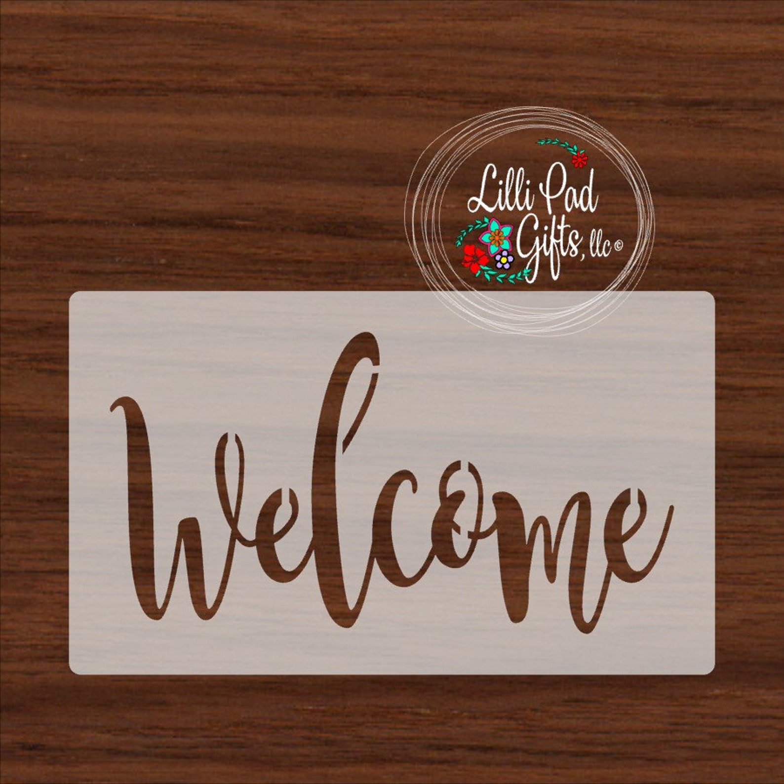 Welcome 7x3.75 Re-usable stencil welcome stencil | Etsy