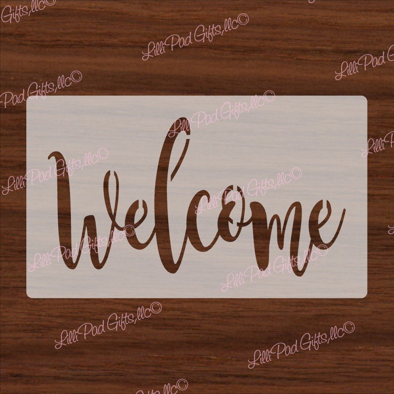 Welcome 7x3.75 Re-usable stencil welcome stencil | Etsy