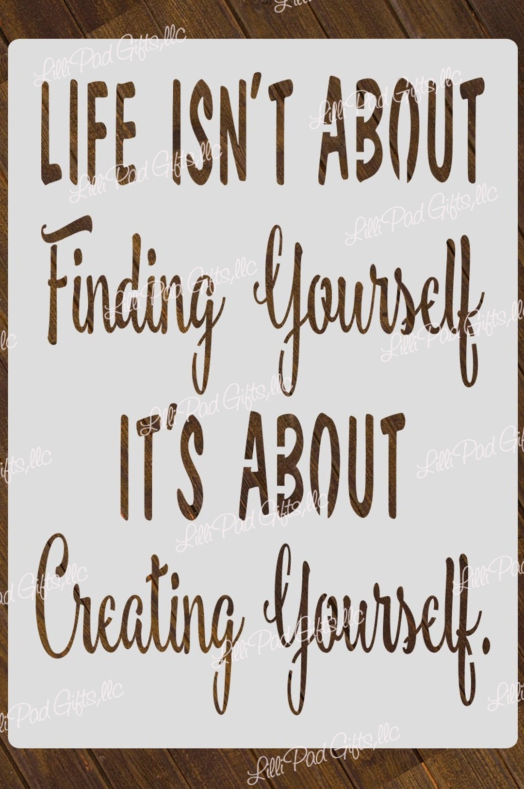 Life Isn't About Finding Yourself It's About Creating Yourself 10.25x14 ...