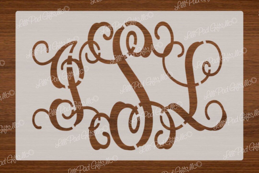 CUSTOM MONOGRAM INITIALS - Your Choice of 3 Letters - Scripty Font ...