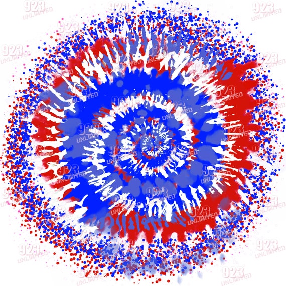 211 Tie Dye Red White & Blue Blast-digital Papers - Etsy
