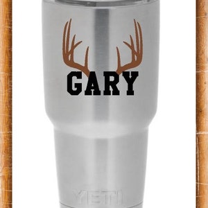 Deer Horns - NAME Decal for Yeti Colsters, Tumblers, Coolers, Window ...