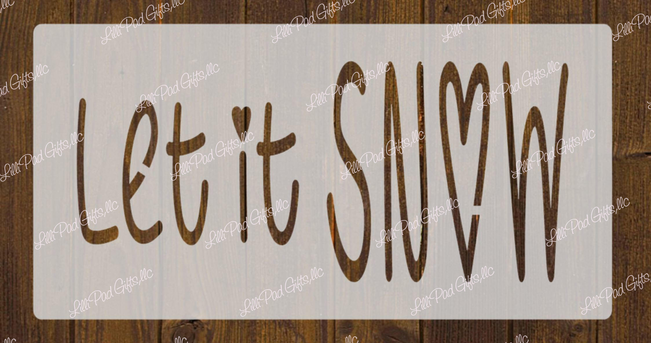 Let it SNOW 10x4.5 funky font Re-usable stencil snow | Etsy