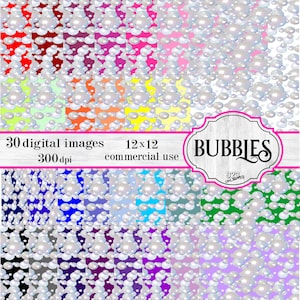 Bubbles Papers 30 Digital Papers, Instant Download, Digital Background ...