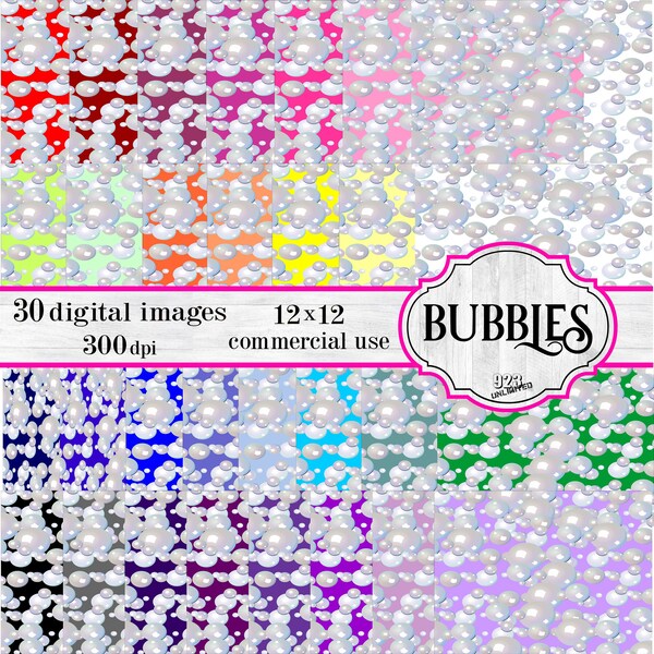 Bubble Digital Paper - Etsy