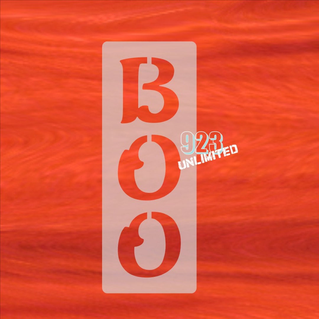 Boo-vertical-7x2 Re-usable Stencil, Custom Stencil, Halloween, Stencil ...