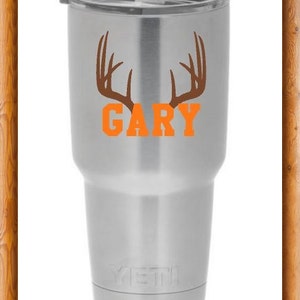 Deer Horns - NAME Decal for Yeti Colsters, Tumblers, Coolers, Window ...