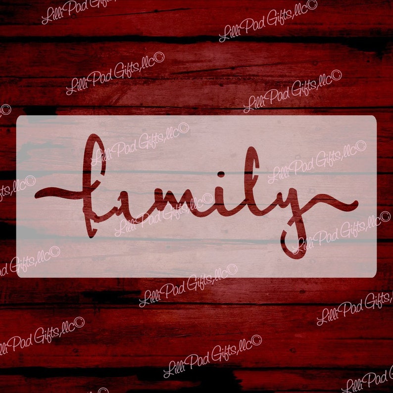 Family script 9x3.5 Re-Usable Stencil family stencil | Etsy