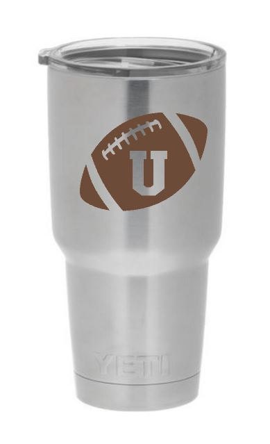 Football With 1 Letter Decal for Yeti Colsters Tumblers | Etsy
