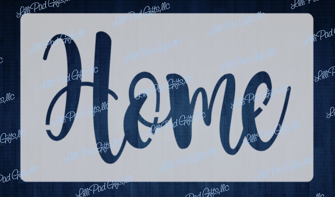 Home-script 7x3.75 Re-usable Stencil - Etsy