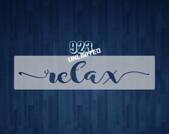 Relax Word Stencil Select Size STCL1239 by Studior12 - Etsy