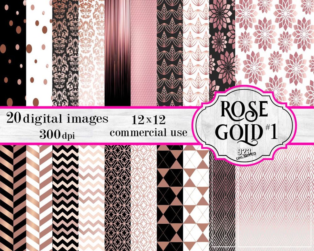 ROSE GOLD 1 Papers 20 Digital Papers, Instant Download, Digital ...