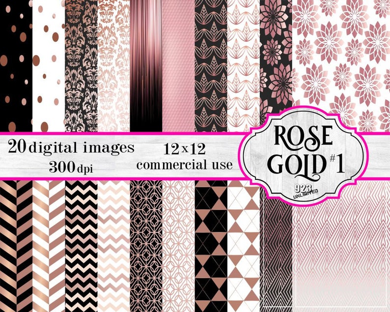 ROSE GOLD 1 Papers 20 Digital Papers Instant Download - Etsy