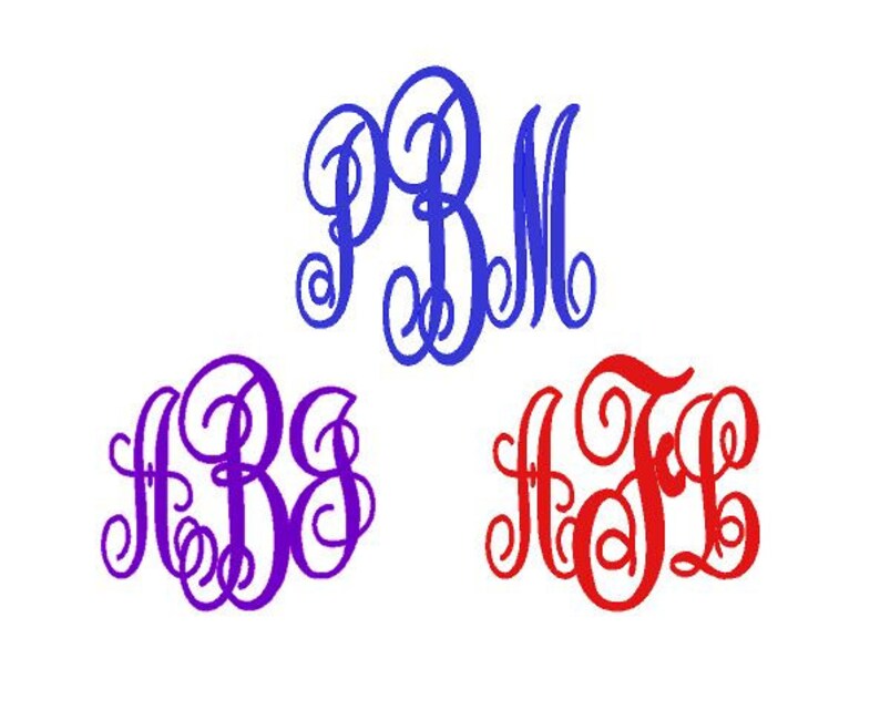3 Letter Monogram Decal For Yeti Colsters Tumblers Coolers Etsy