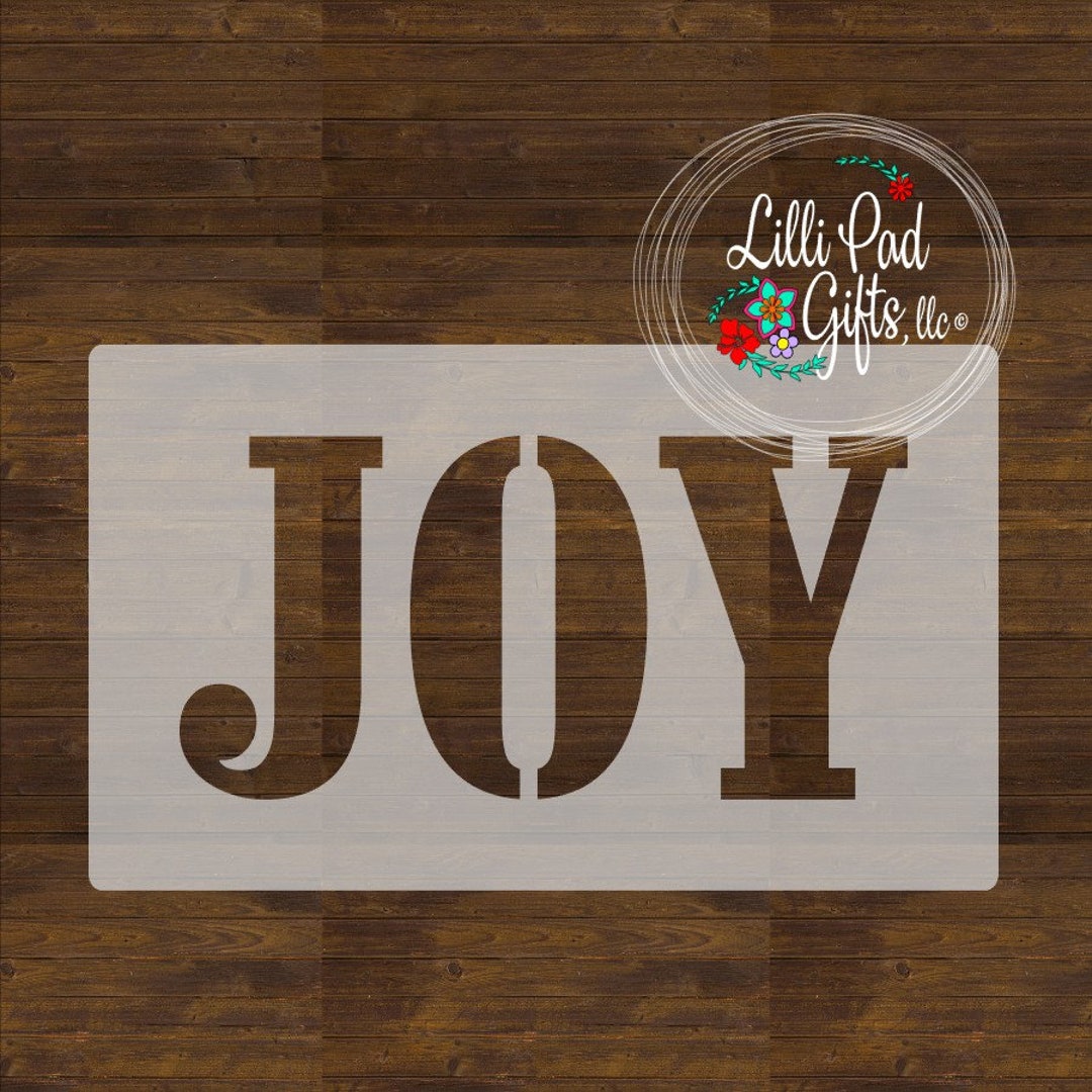 JOY - Size 4x2 - Re-usable Stencil, Joy Stencil, Christmas Stencil, Diy ...