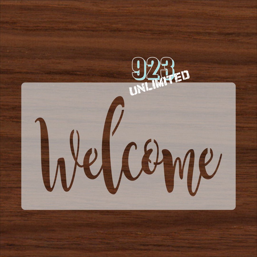 Welcome - 7x3.75 - Re-usable Stencil, Welcome Stencil, Reusable Stencil ...