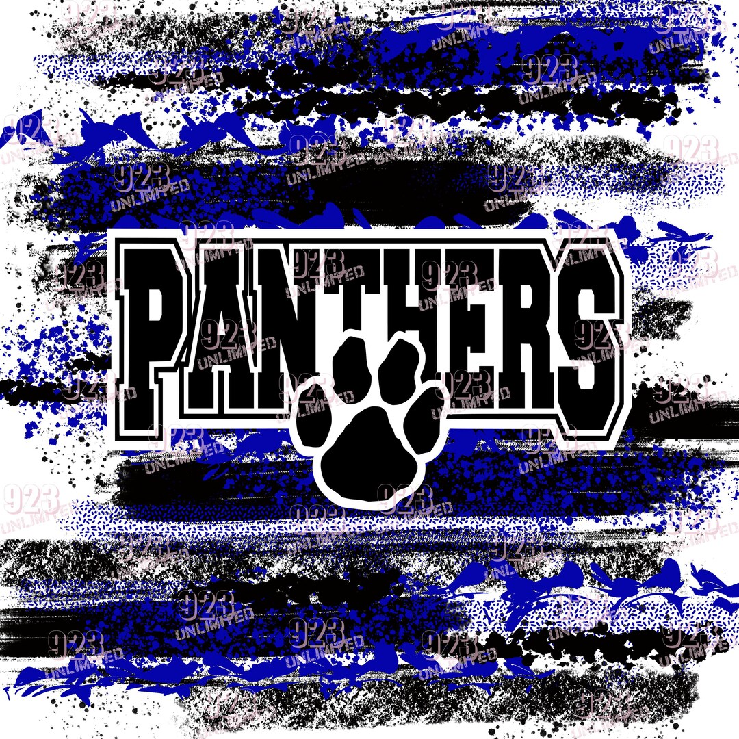 180 - Panthers-black & Royal Blue, Digital Papers, Instant Download ...