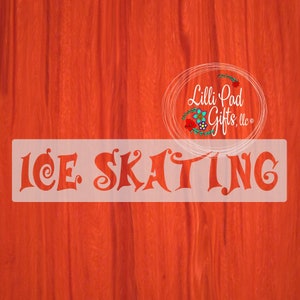 ICE SKATING 16.5x3 Re-usable Stencil, Skating Stencil, Christmas,ice ...