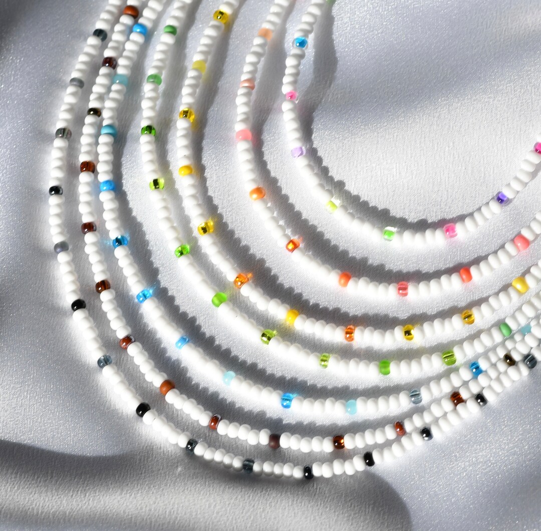 Splash of Color Choker, STAINLESS STEEL Necklace, Seed Bead Jewelry ...