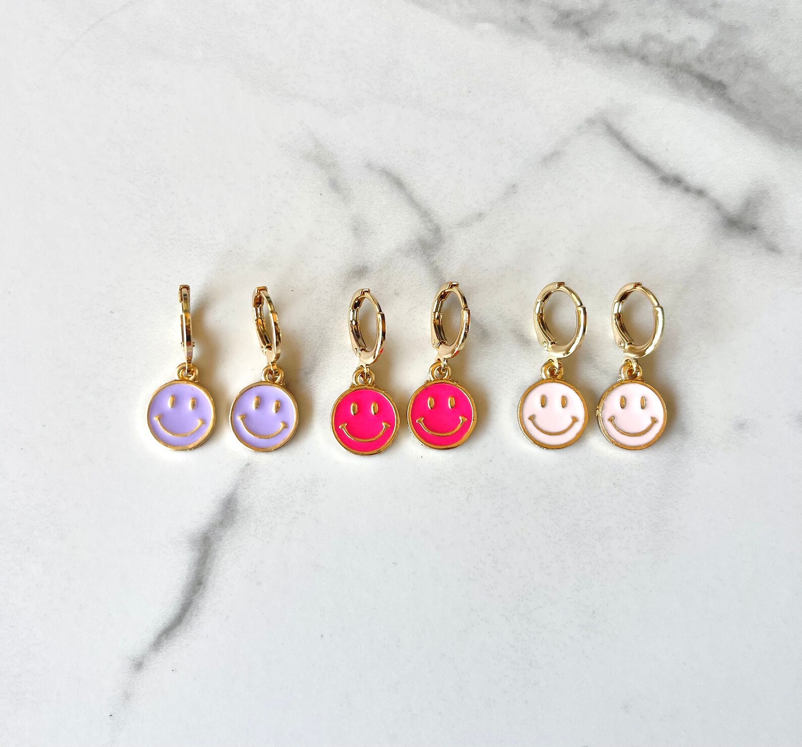 Colorful Happy Face Earrings | Smile Face Earrings, Neon Smile Face ...