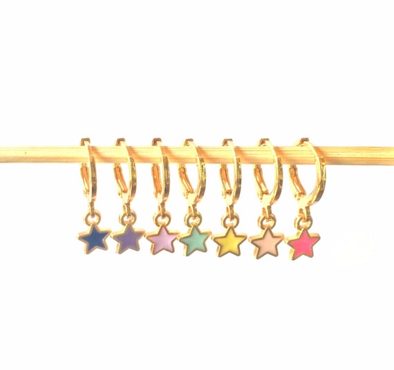 Mini Star Huggies 18K Gold Plating Celestial Star Earrings | Etsy