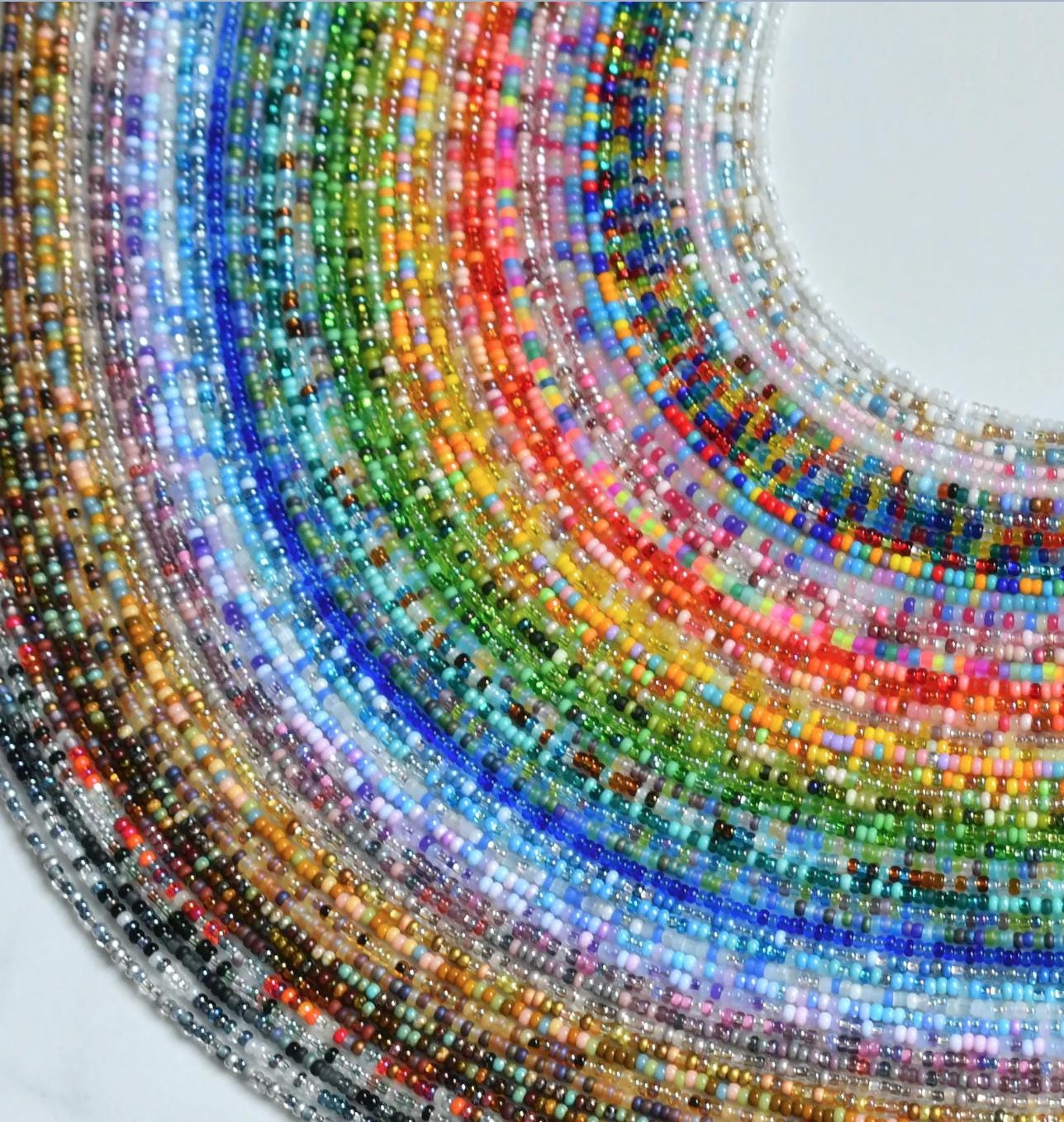 Ocean Coast Tiny Waterproof Seed Bead Necklace, Stainless Steel Beaded ...