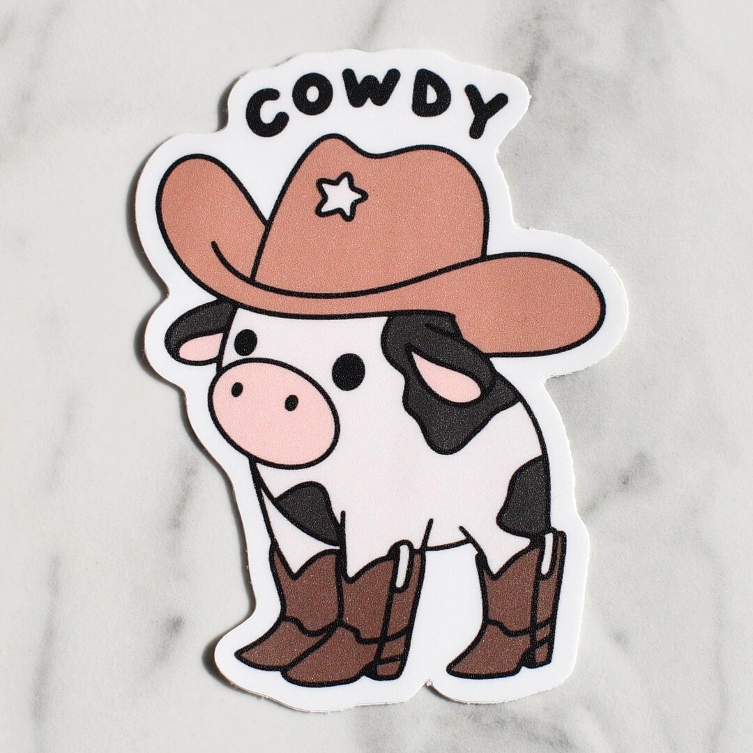Cowdy Sticker | Funny Girl Cow Sticker, Durable Waterproof Vinyl ...
