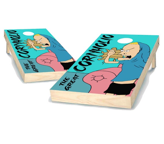 Corn Hole Cornholio Vinyl Wrap Decal set of 2 | Etsy