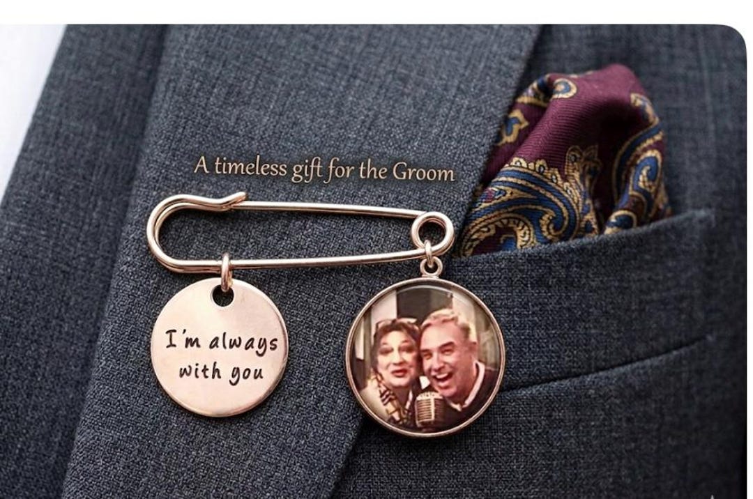 Memorial Photo Lapel Pin - Groom Gift. Sympathy Gift. Memorial Pin - Etsy