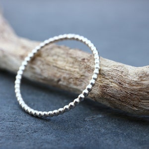 Beaded Stacking Ring Textured Sterling Silver Stacking Ring - Etsy