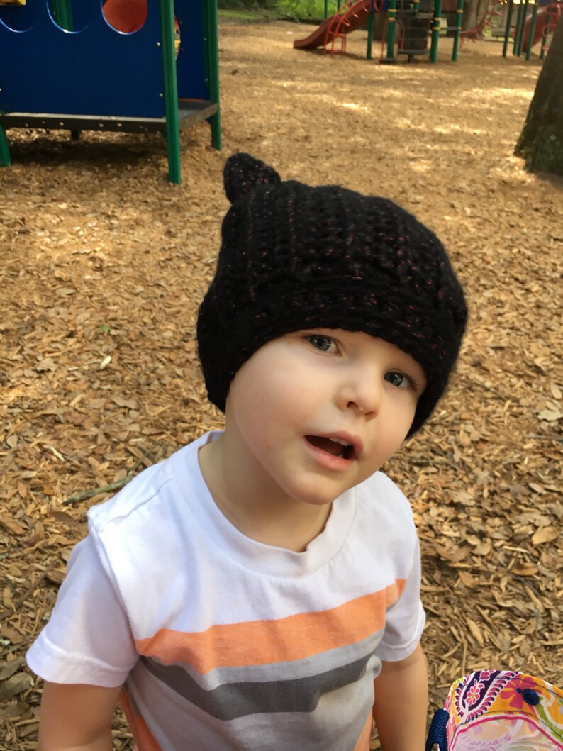 Black Cat Slouch Hat - Etsy