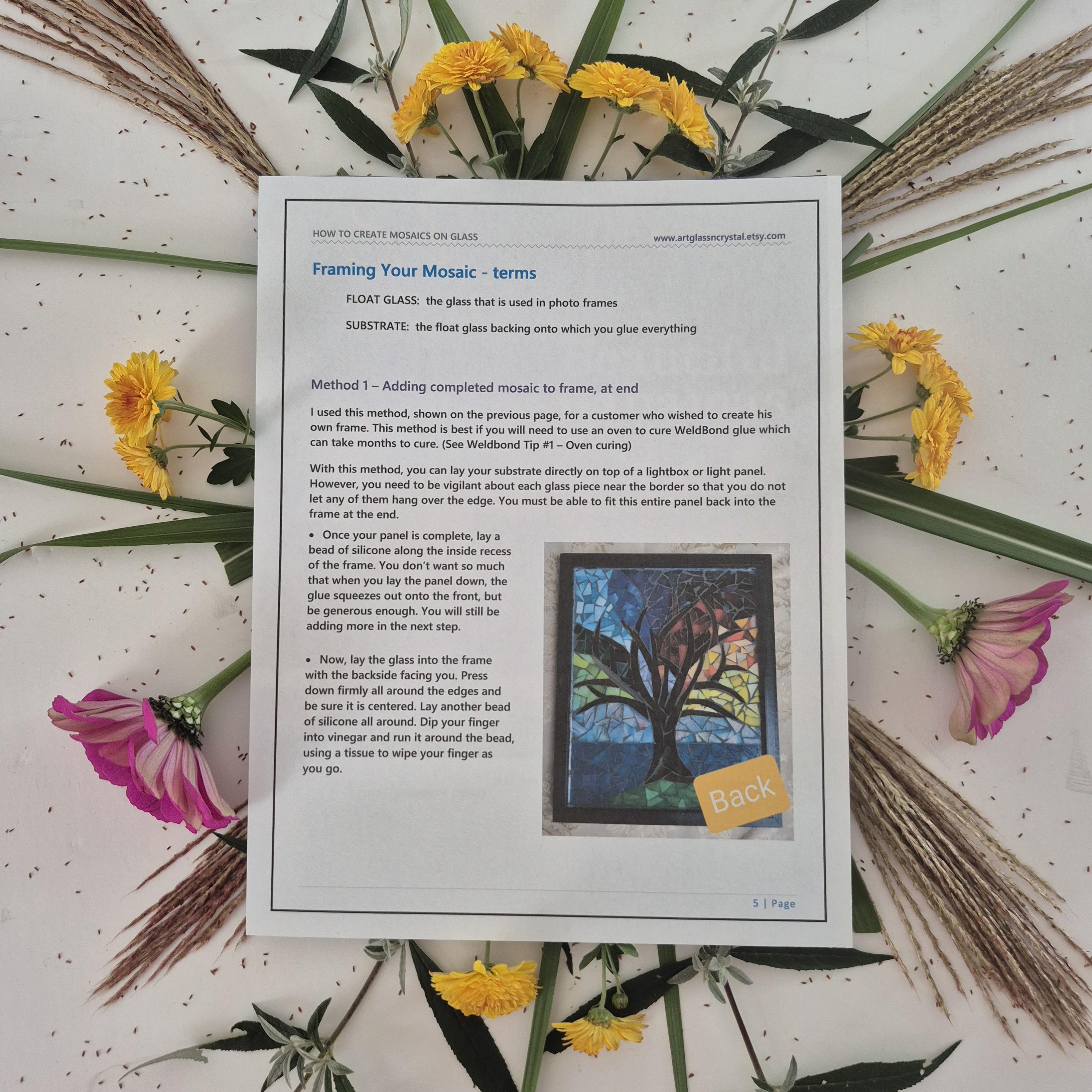 Glass Mosaic Tutorial: DIY Stained Glass Art Guide (digital Download ...