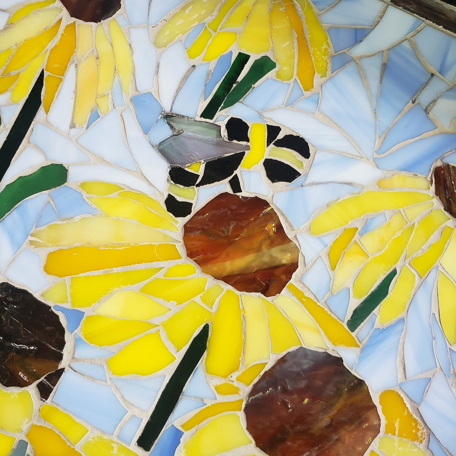 Custom Stained Glass Mosaic Panels. Garden Flowers, Butterflies ...