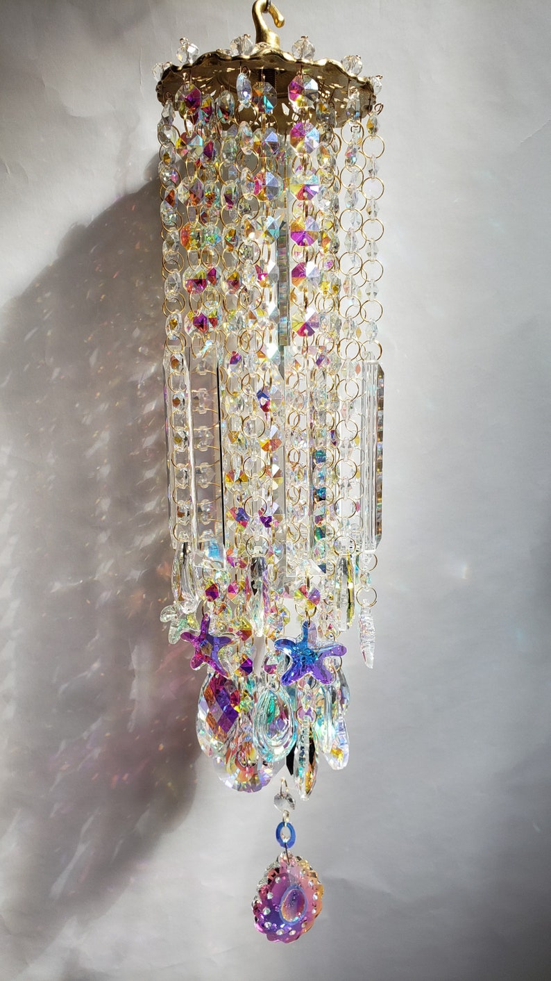 Shimmering Crystal Glass Suncatcher Wind Chime for Lanai - Etsy
